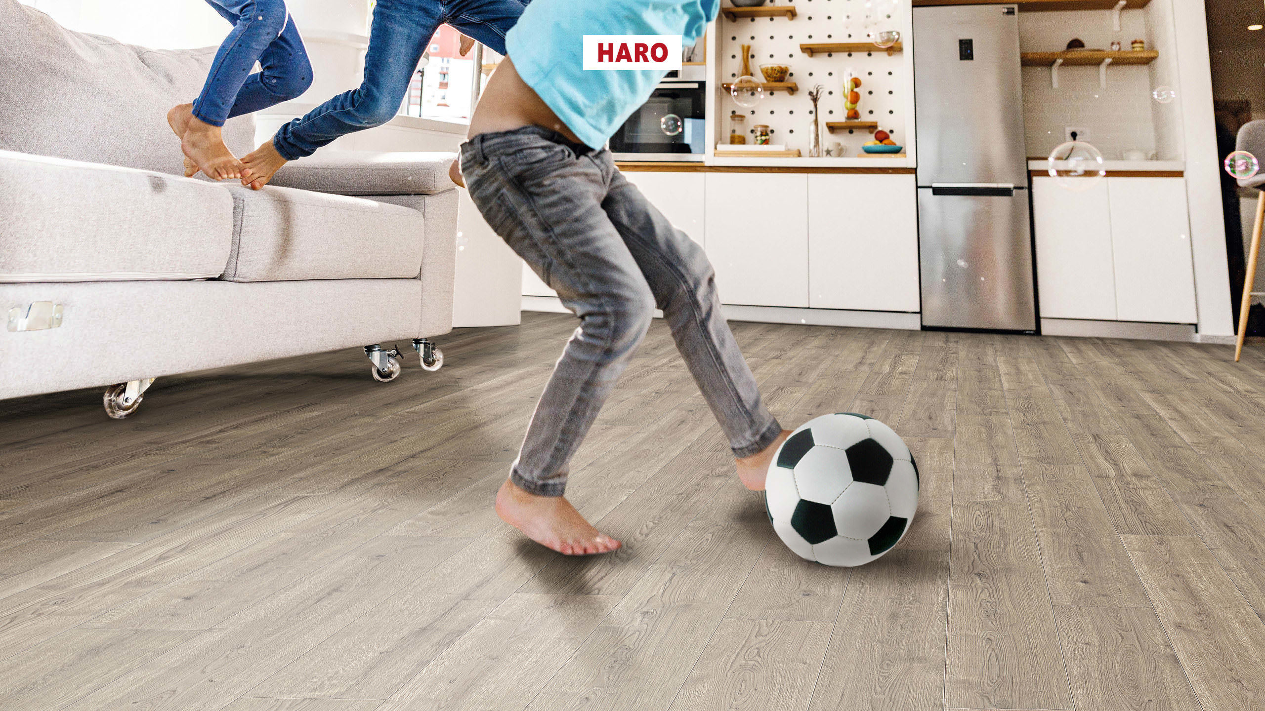 544678 - HARO Laminate Floor TRITTY 90 Plank 1-Strip 4V Oak Bari Grey ...